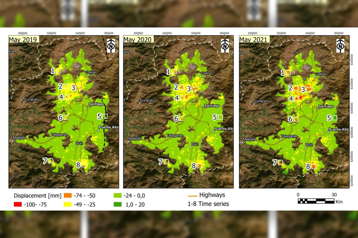 Áreas del suelo de Santiago se hunden hasta 25 mm al año por la ...