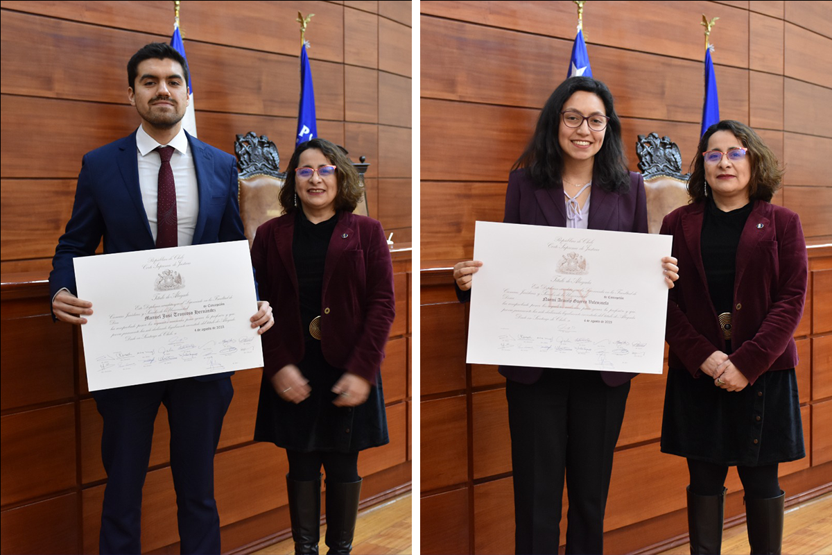 Abogada y abogado UdeC realizan juramento en conexión remota con la ... Abogada y abogado UdeC realizan juramento en conexión remota con la ...